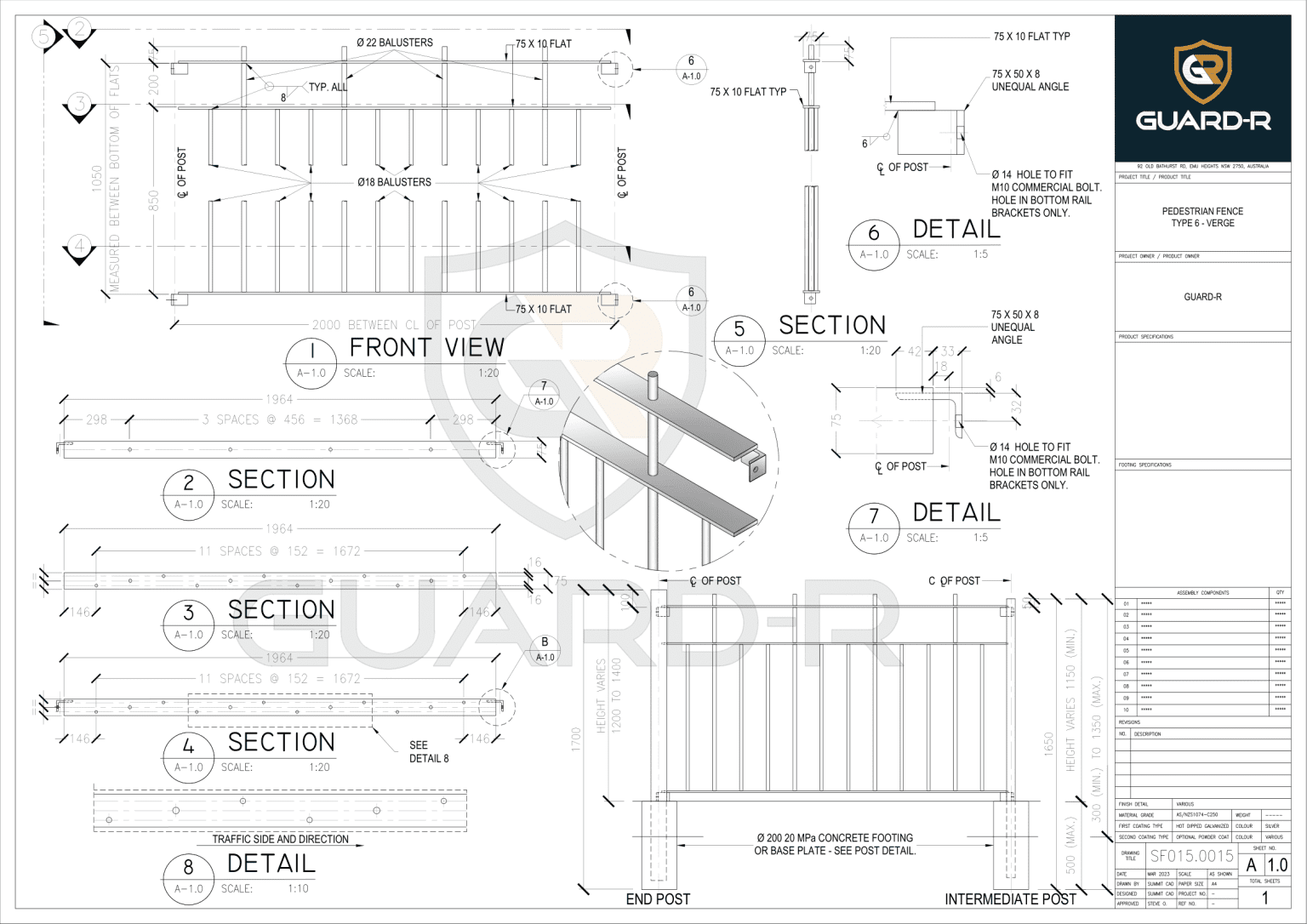 Type 1 Pedestrian Fencing | Guard-R Group